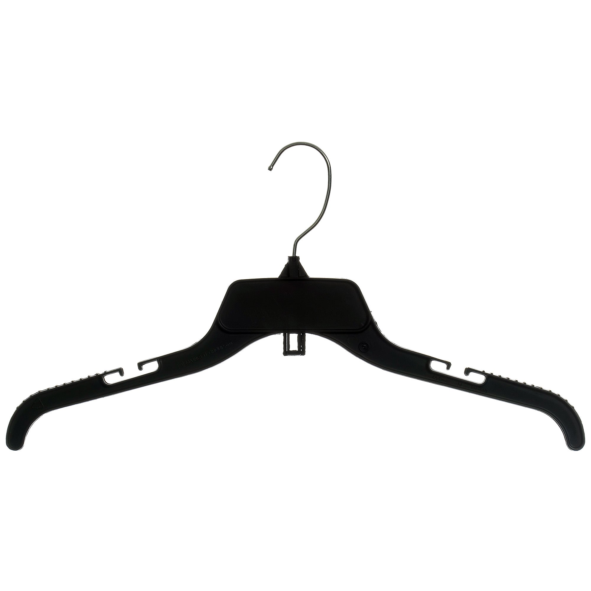 Mainetti 484 17" REUSE Black Plastic, Shirt Top Dress Hangers, with tu ...