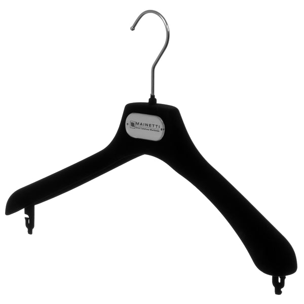 NEQ - 16" Black Flocked Jacket Hanger - Mainetti USA